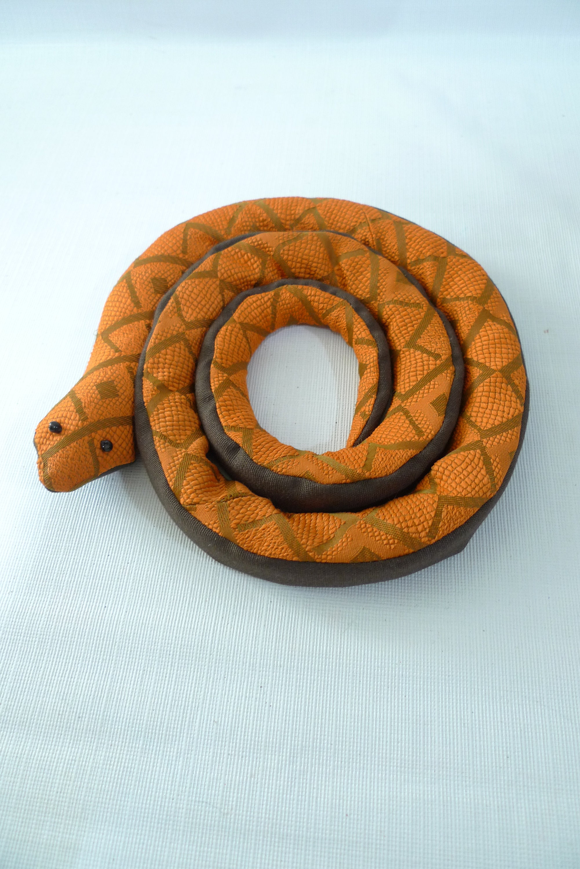Handmade Patterned LONG FABRIC SNAKE Orange & Brown 41 - Etsy