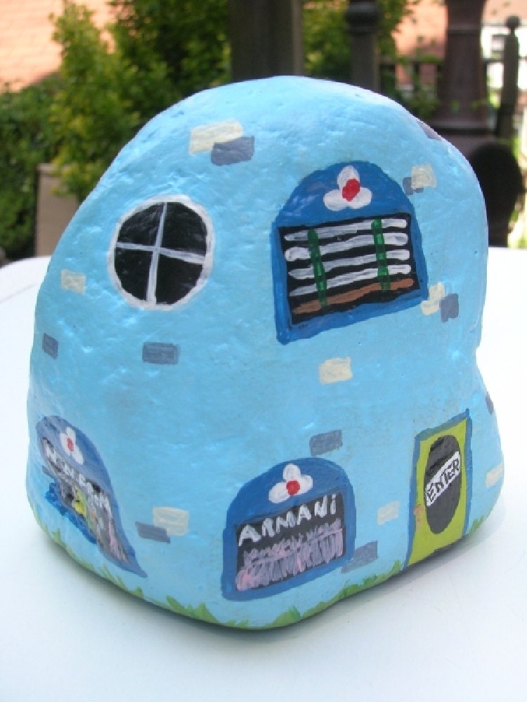 Hand Painted Rock Dress Store Shop Clothing Colorful - Etsy