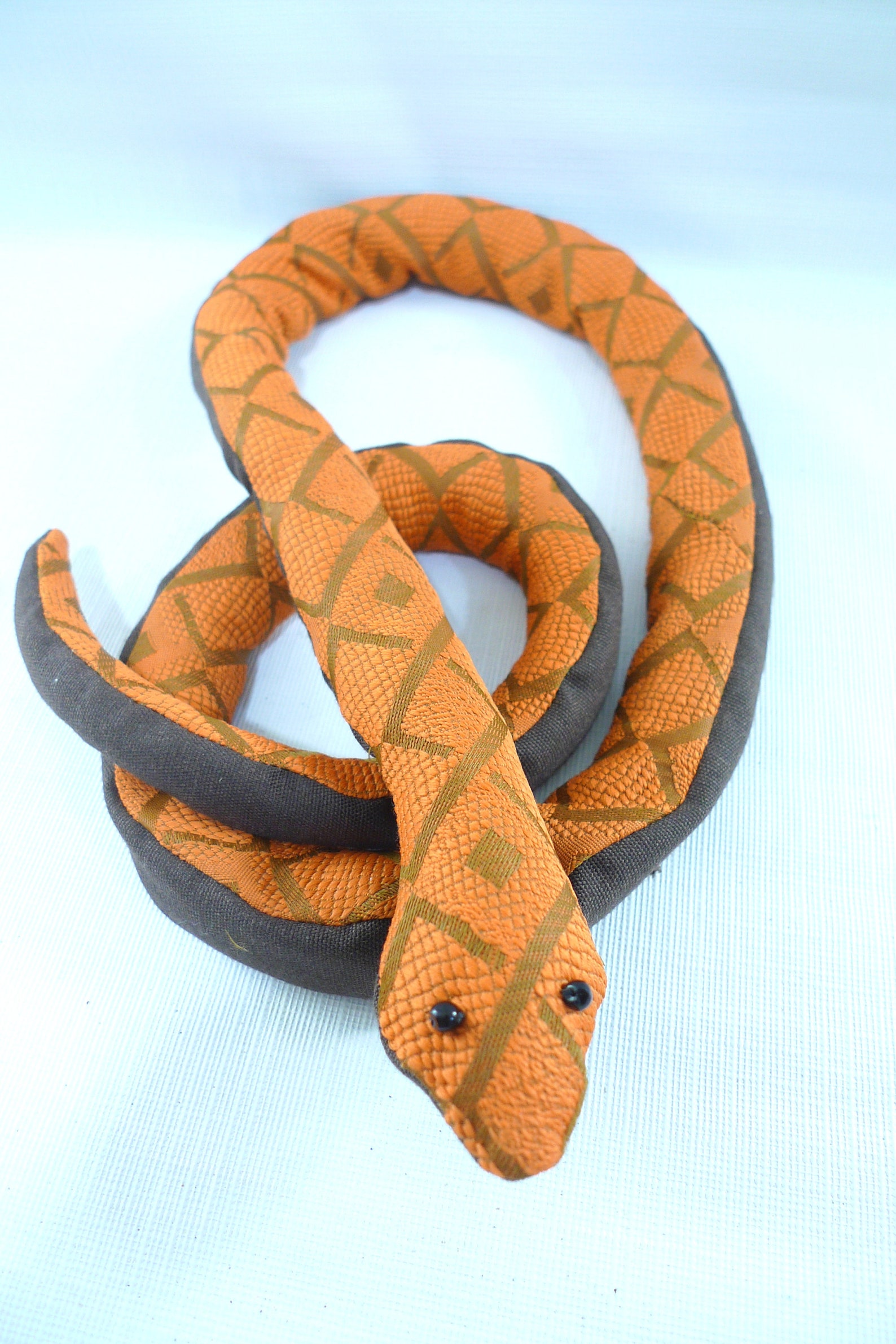 Handmade Patterned LONG FABRIC SNAKE Orange & Brown 41" - Etsy