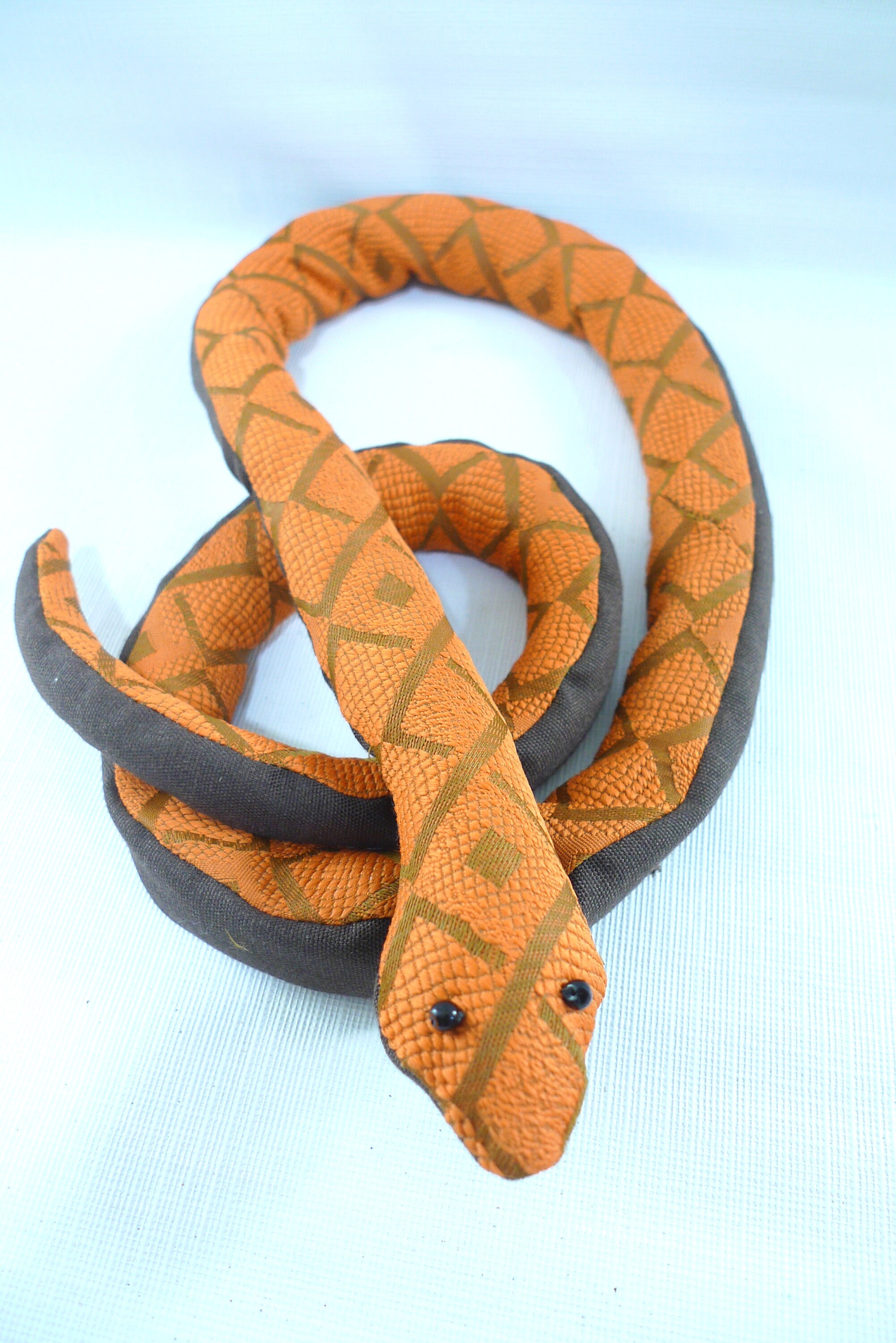 Handmade Patterned LONG FABRIC SNAKE Orange & Brown 41" - Etsy