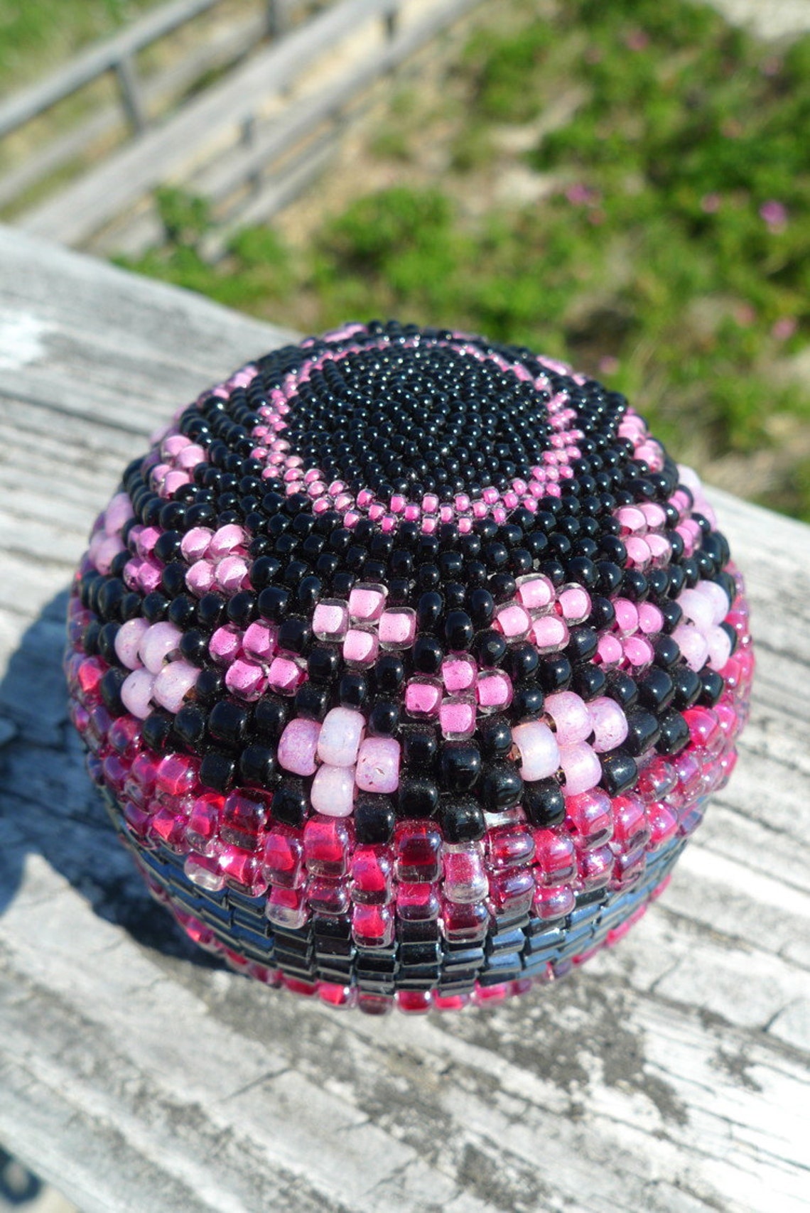 Handmade Beaded Ball Sphere Pink - Flower Garden - Etsy