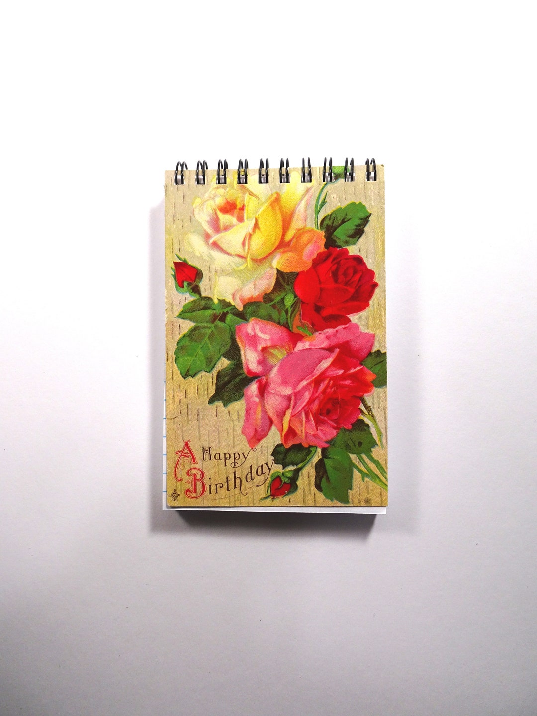1 Antique 1900's Postcard #12 Spiral Notebook 3.5"x 5.5" Lined Recycled ...