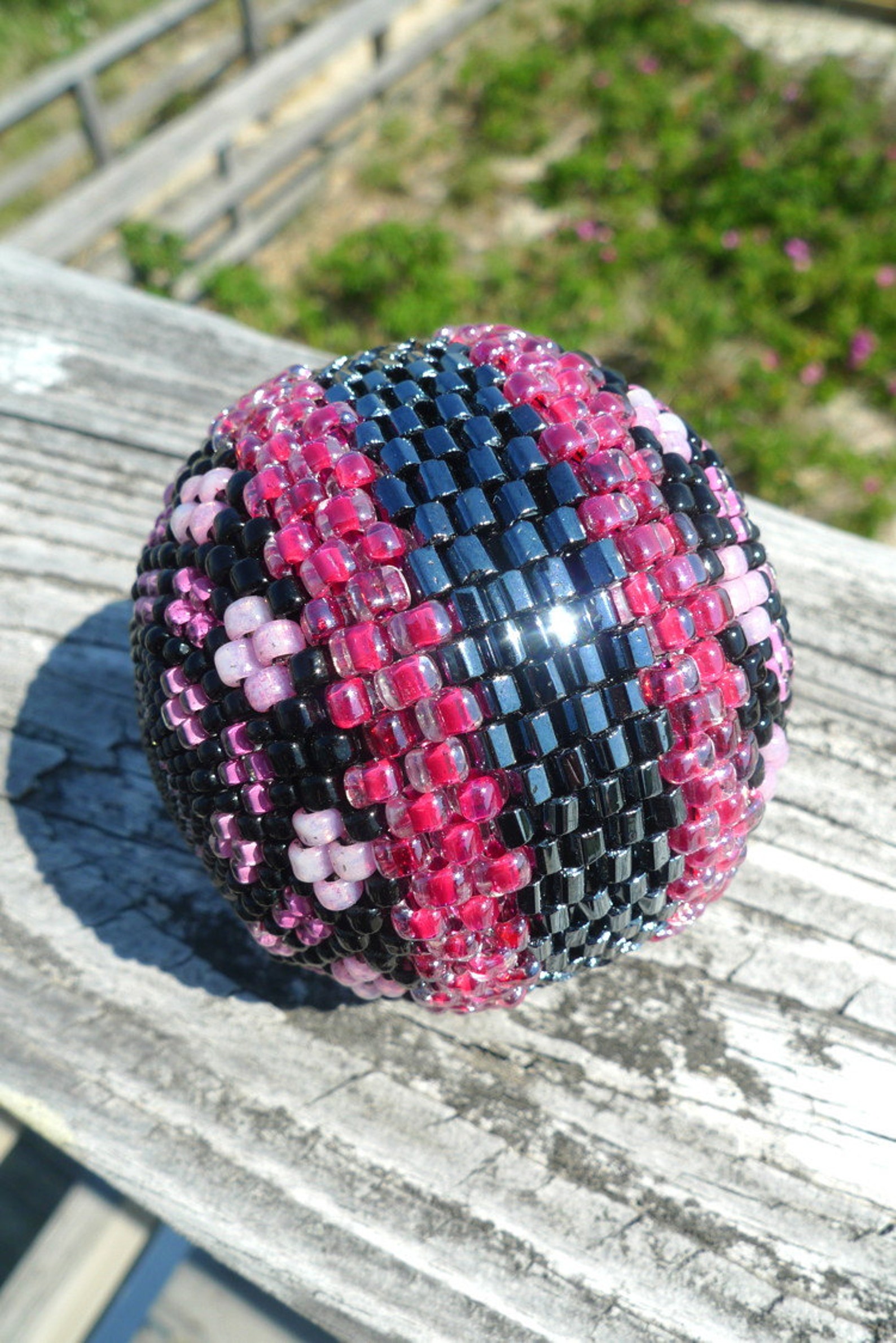 Handmade Beaded Ball Sphere Pink - Flower Garden - Etsy