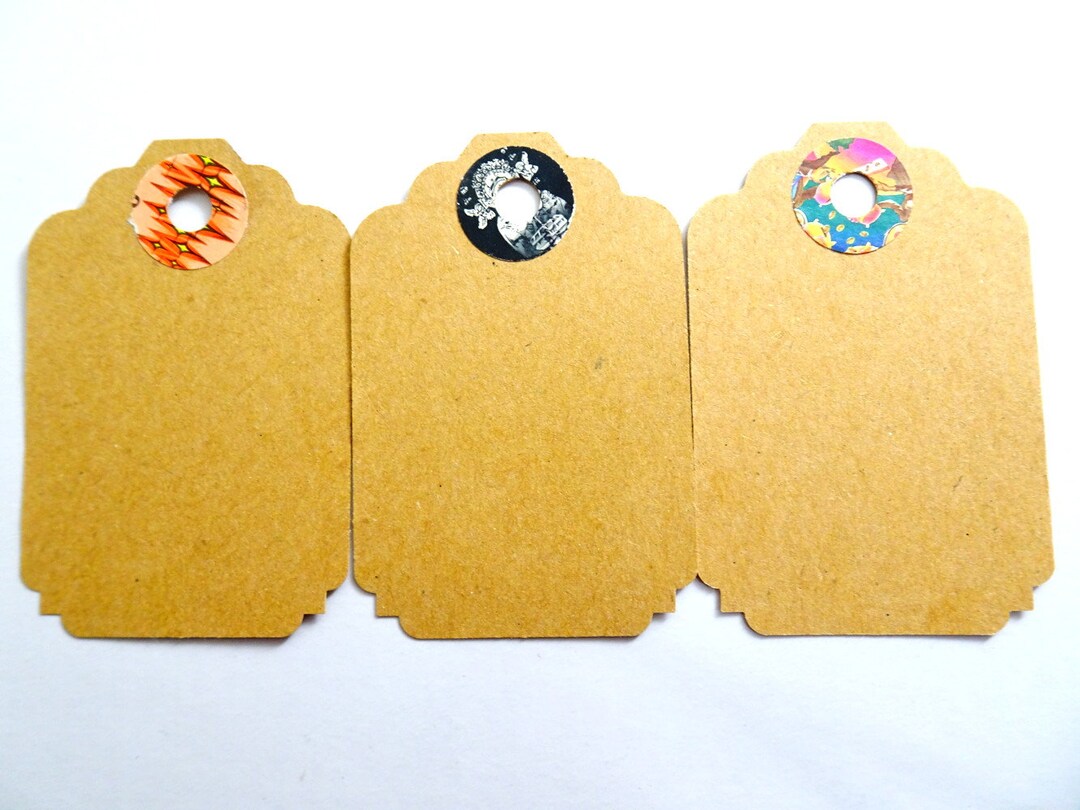 25 Handmade Kraft Cardstock HANG TAGS Gift Tags W/colorful Hole ...