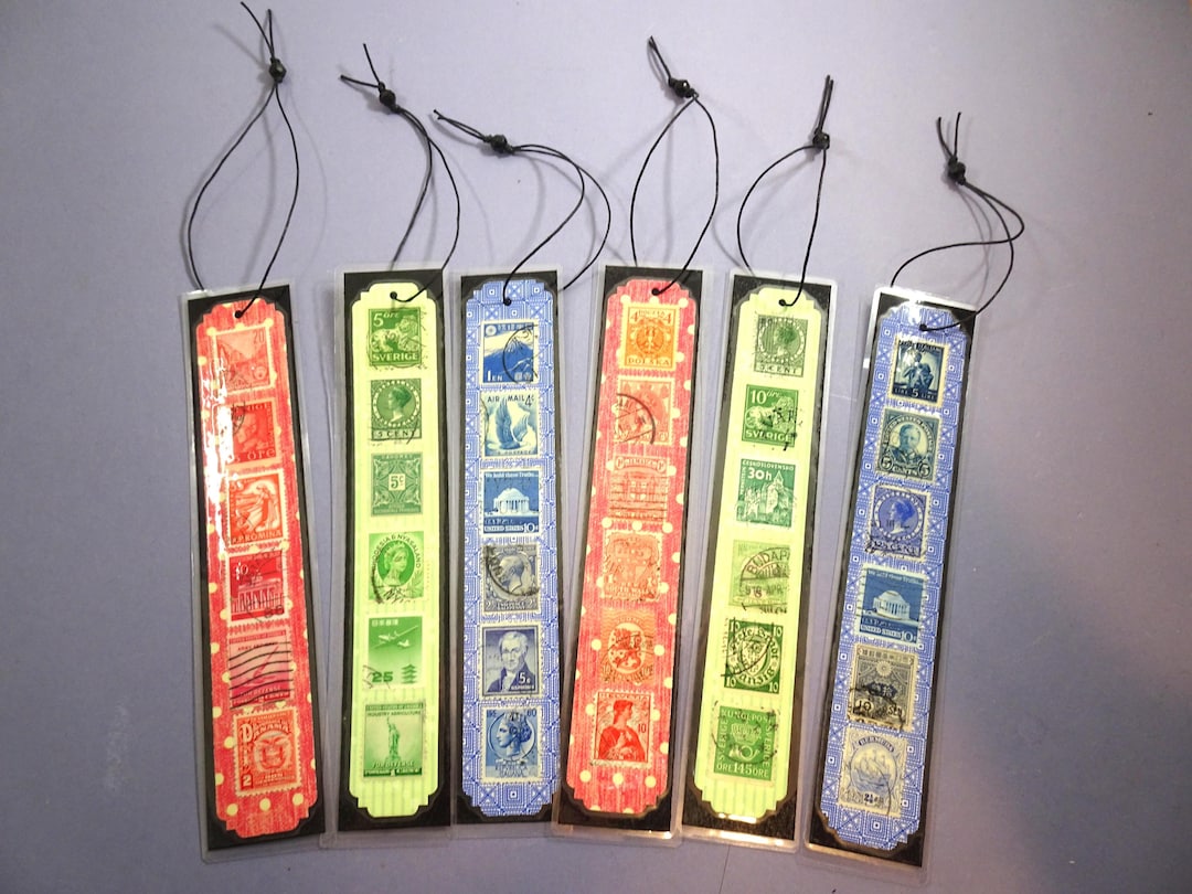 1(+) Handmade Vintage Postage Stamp BOOKMARKS Laminated 7" - Etsy