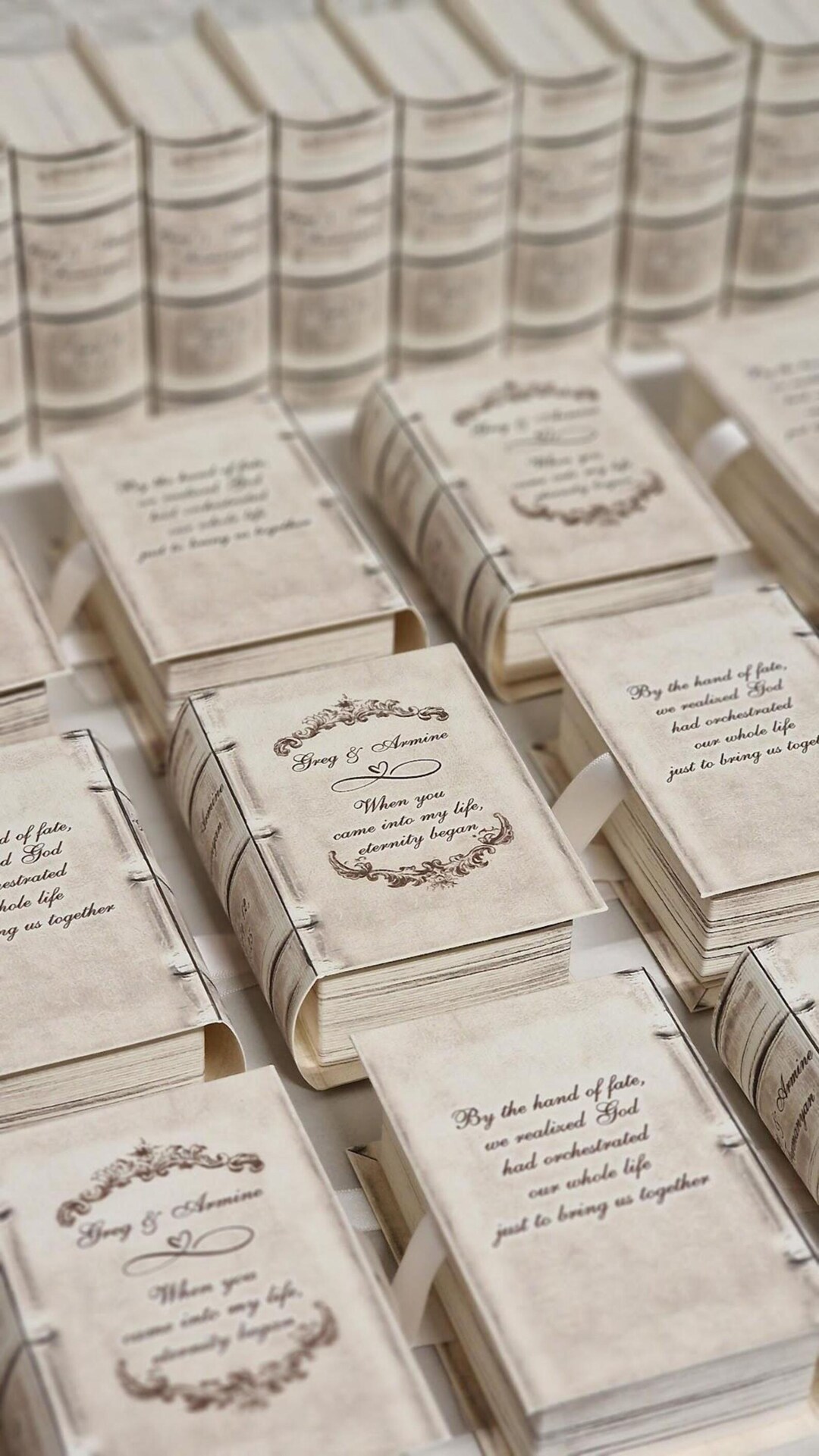 100 Personalized Book Favor Boxes • Vintage Wedding Bomboniere • Bridal ...