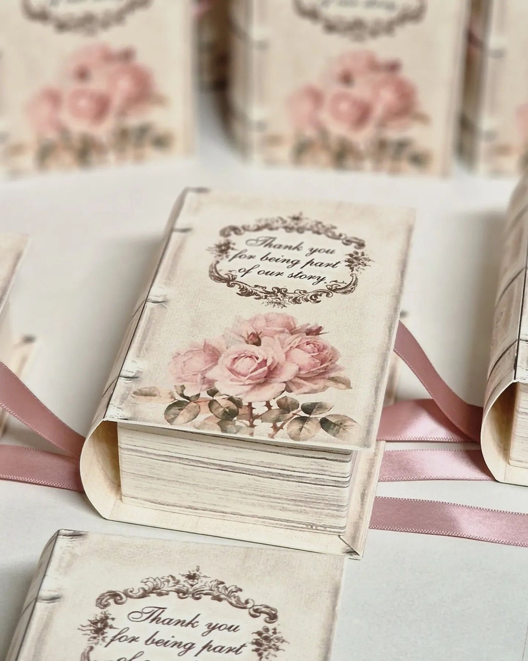 20 Personalized Floral Book Boxes Wedding Favor Boxes / Gift Boxes ...