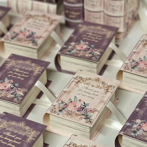 50 Personalized Book Favor Boxes • Stylish Baby Shower, Bachelorette ...