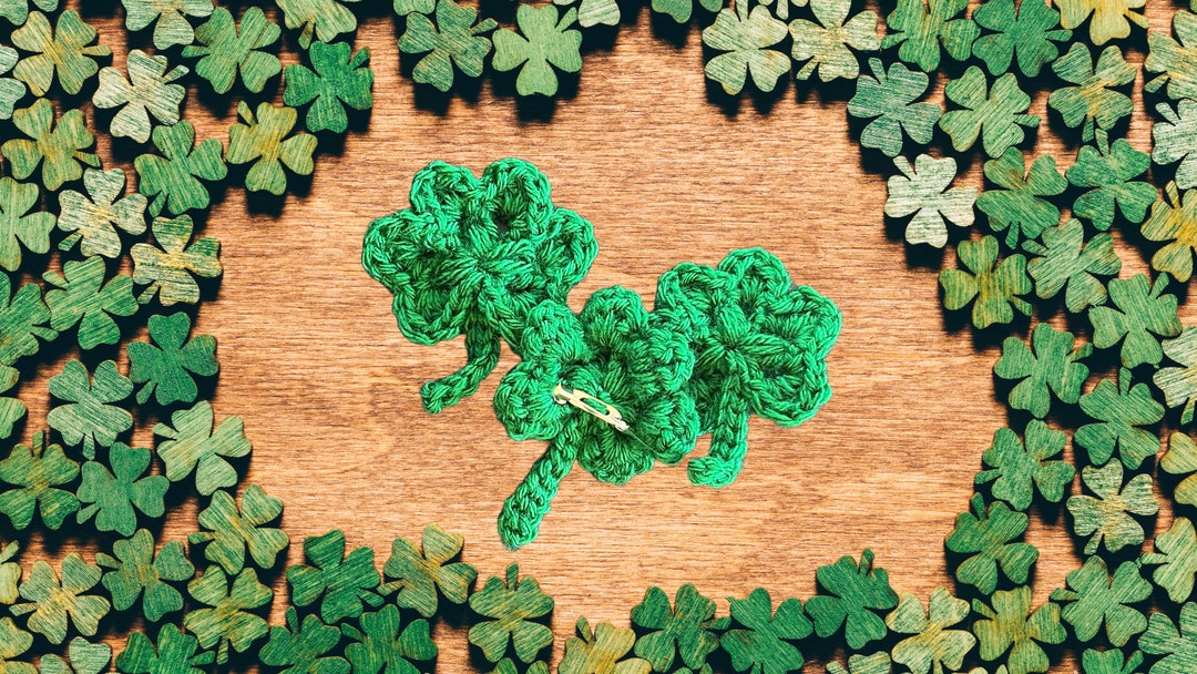Shamrock, Shamrock Pin, Crochet Shamrock Pin, St Patrick's Day Shamrock ...