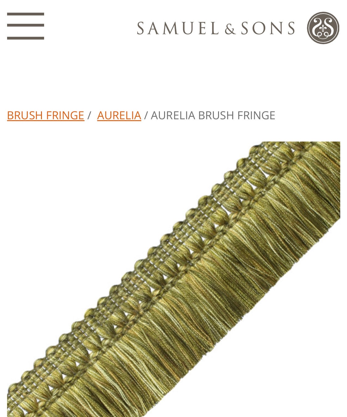 Samuel & Sons Brushed Fringe Trim by the Yard - Etsy