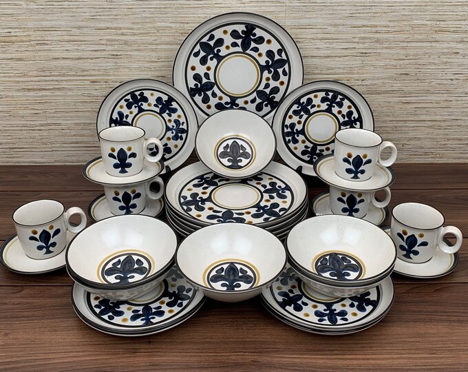 Vintage Noritake Stoneware lily Pattern 6 Dining Guests 1970's - Etsy