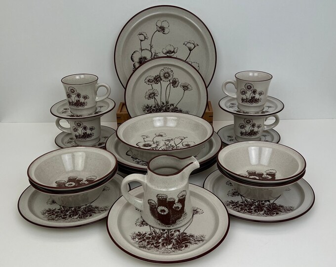 Vintage Noritake Stoneware "desert Flowers” Pattern #8341 - 4 Dining ...