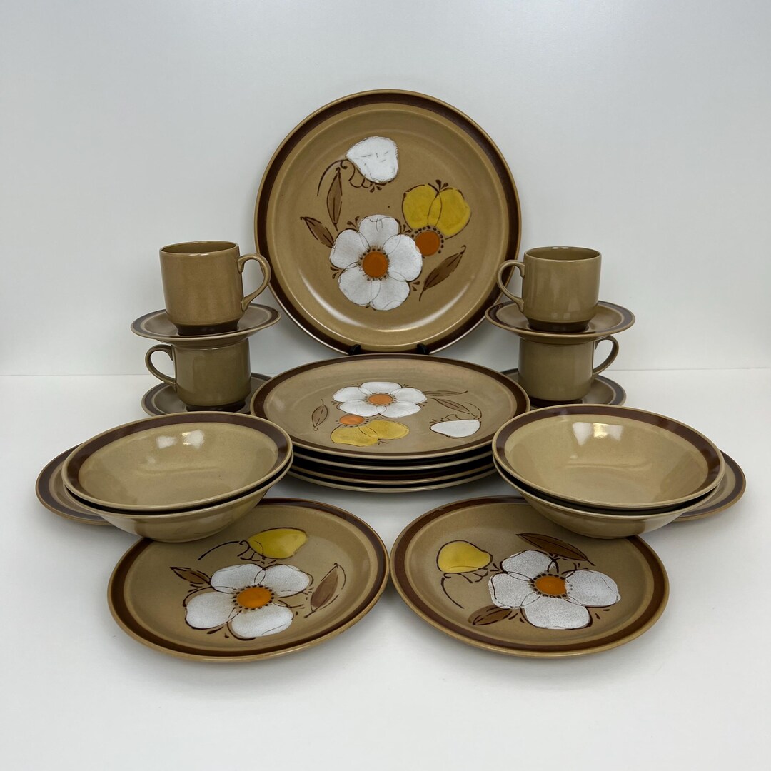 Vintage Hearthside Stoneware, Dogwood Pattern - Hand Painted ...