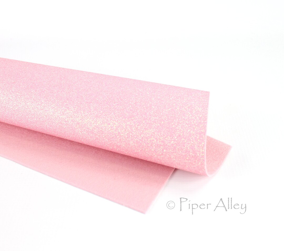 PINK Glitter Felt Sheet, Fine Iridescent Glitter Fabric, 12 X 9.5 ...