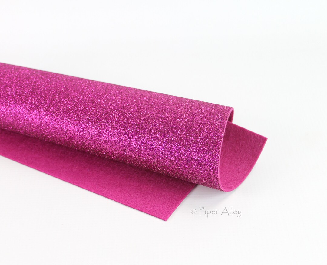 MAGENTA Glitter Felt Sheet, Fine Glitter Fabric, 12 X 9.5 Inches ...