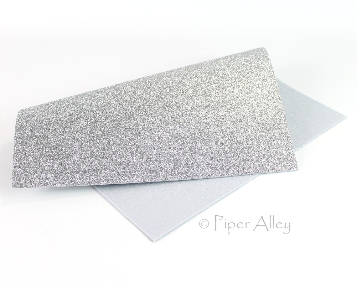 SILVER Glitter Felt Sheet Fine Glitter Fabric 12 X 9.5 | Etsy