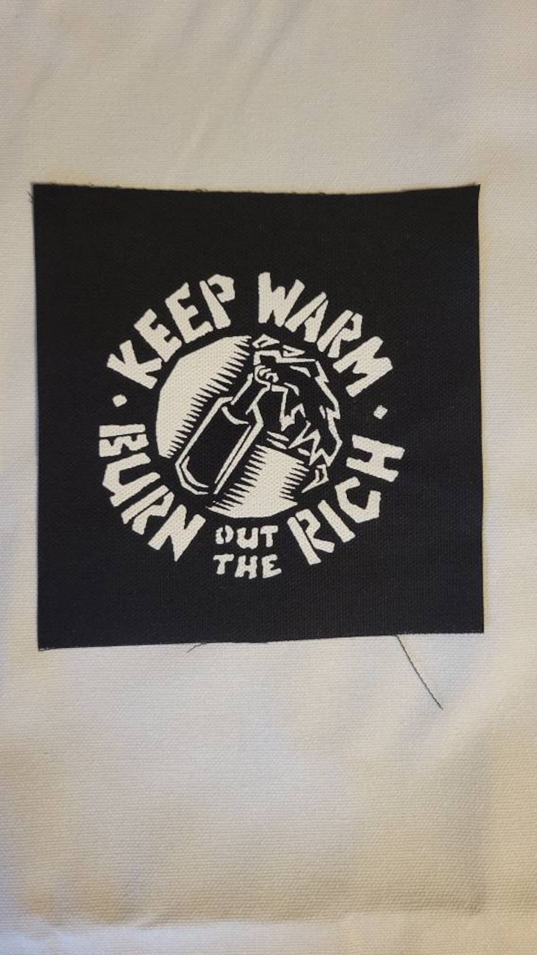 Keep Warm Burn Out the Rich Patch - Etsy