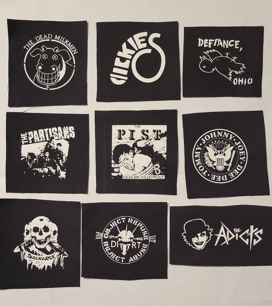 Lot of 9 Punk Patches Adicts Partisans Discharge - Etsy