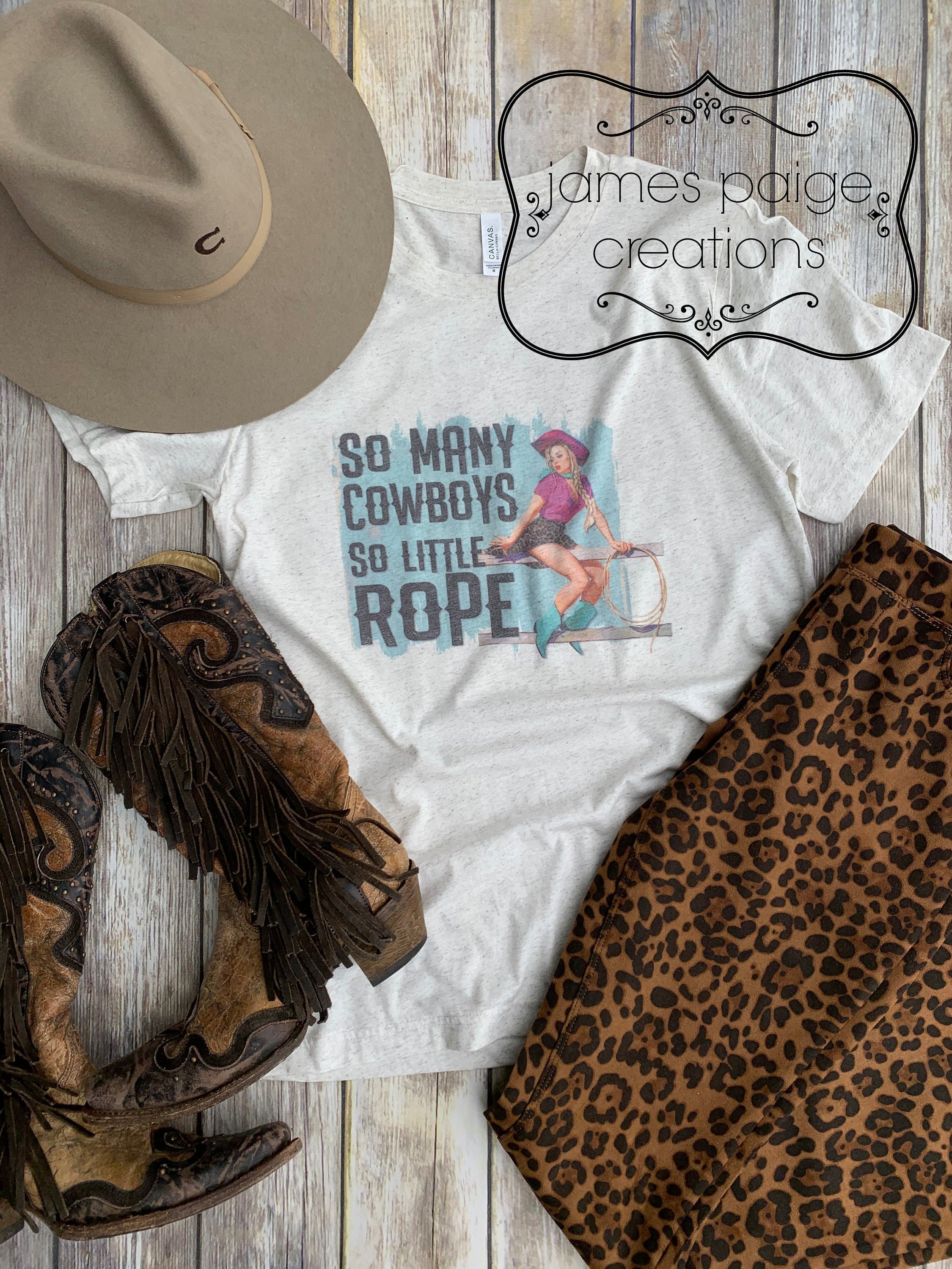 Rodeo T-Shirt So Many Cowboys Funny Western T-Shirt | Etsy