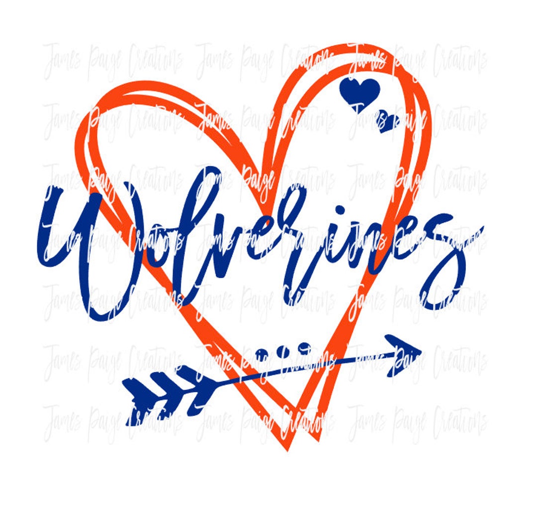 Wolverines With Open Heart SVG, AI, EPS File *** Purchased Copy is Not ...