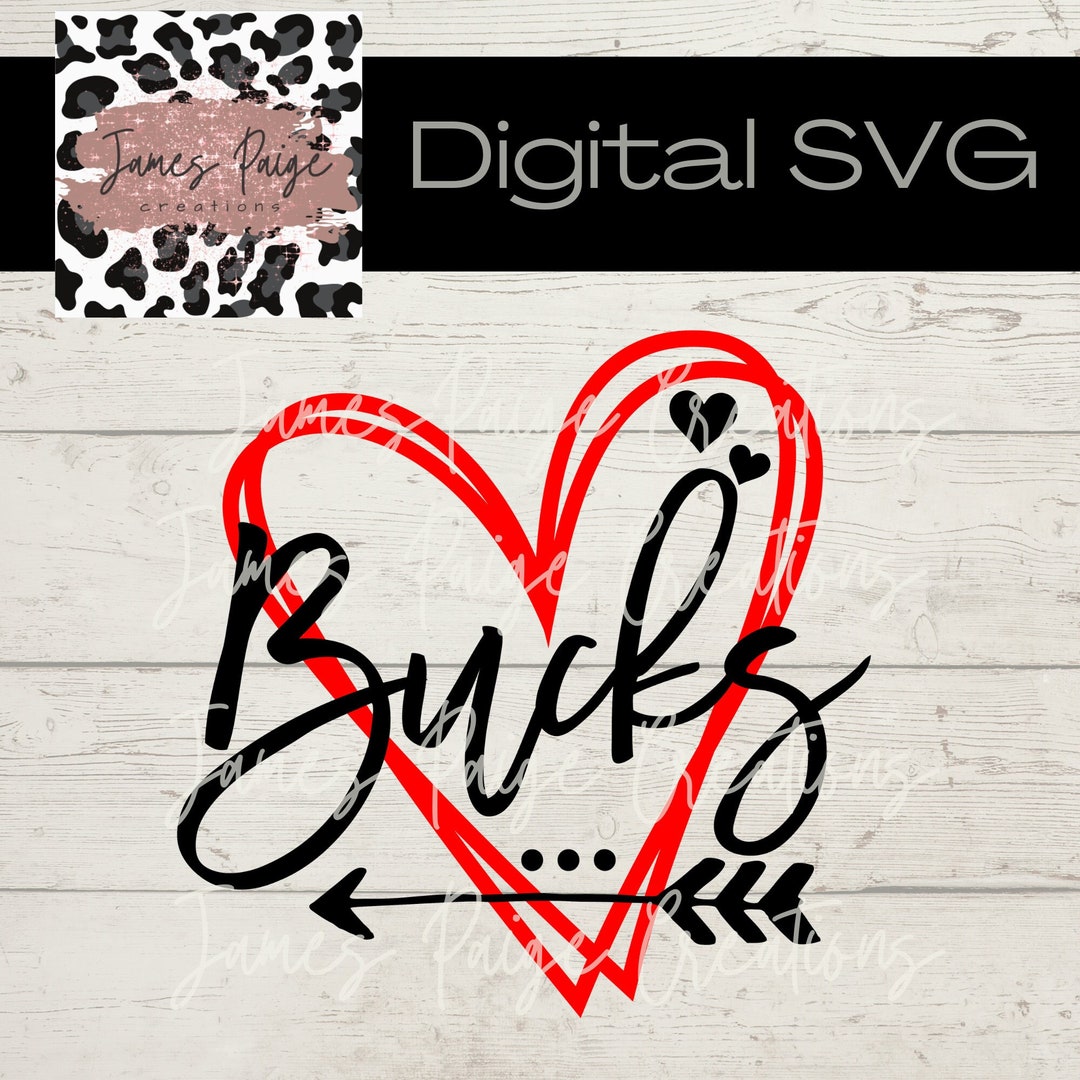 Bucks With Open Heart SVG, PNG, JPG File | Bucks | School Mascot | Team ...