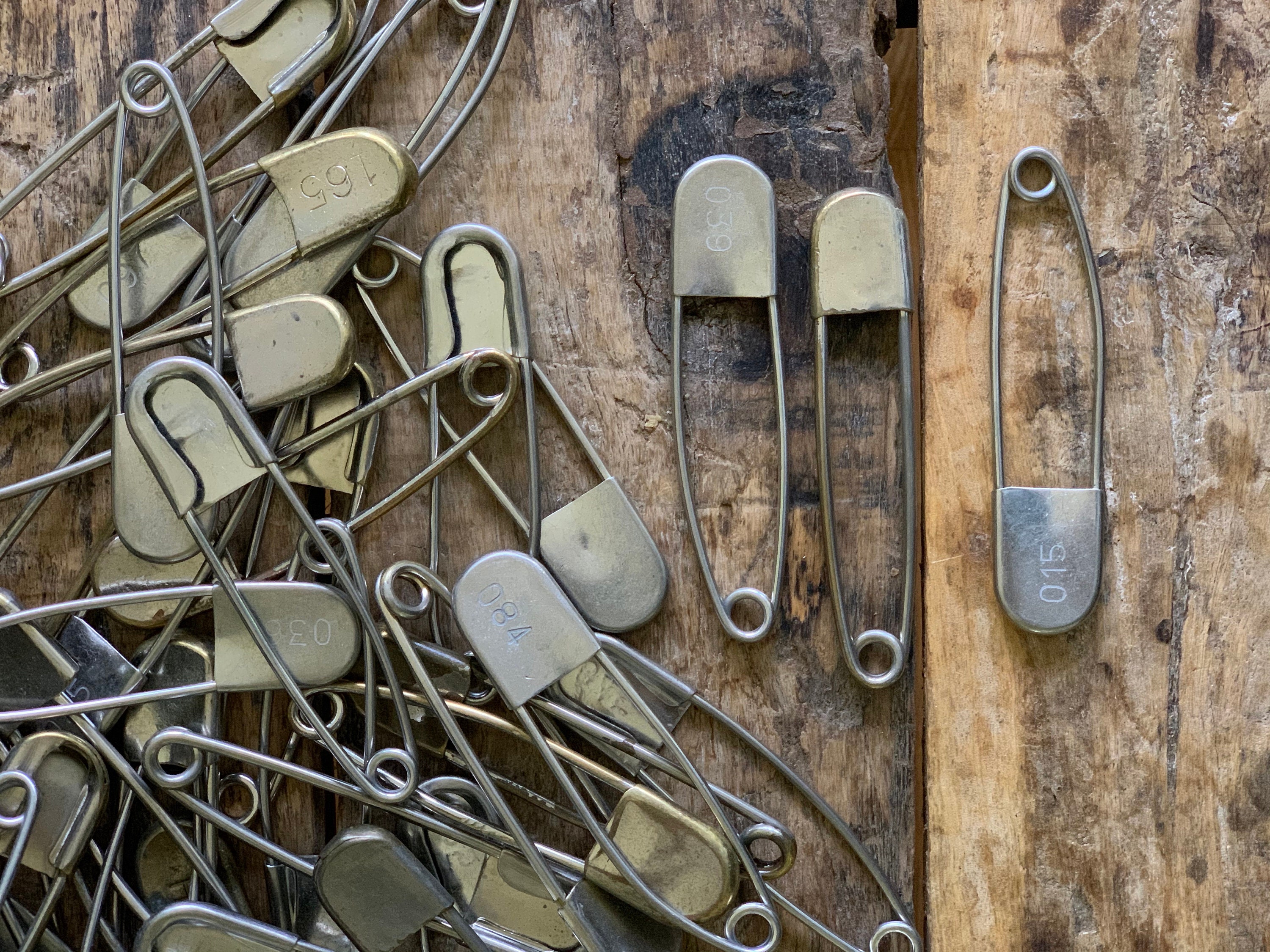 Giant Vintage Safety Pin Metal Wall Decor