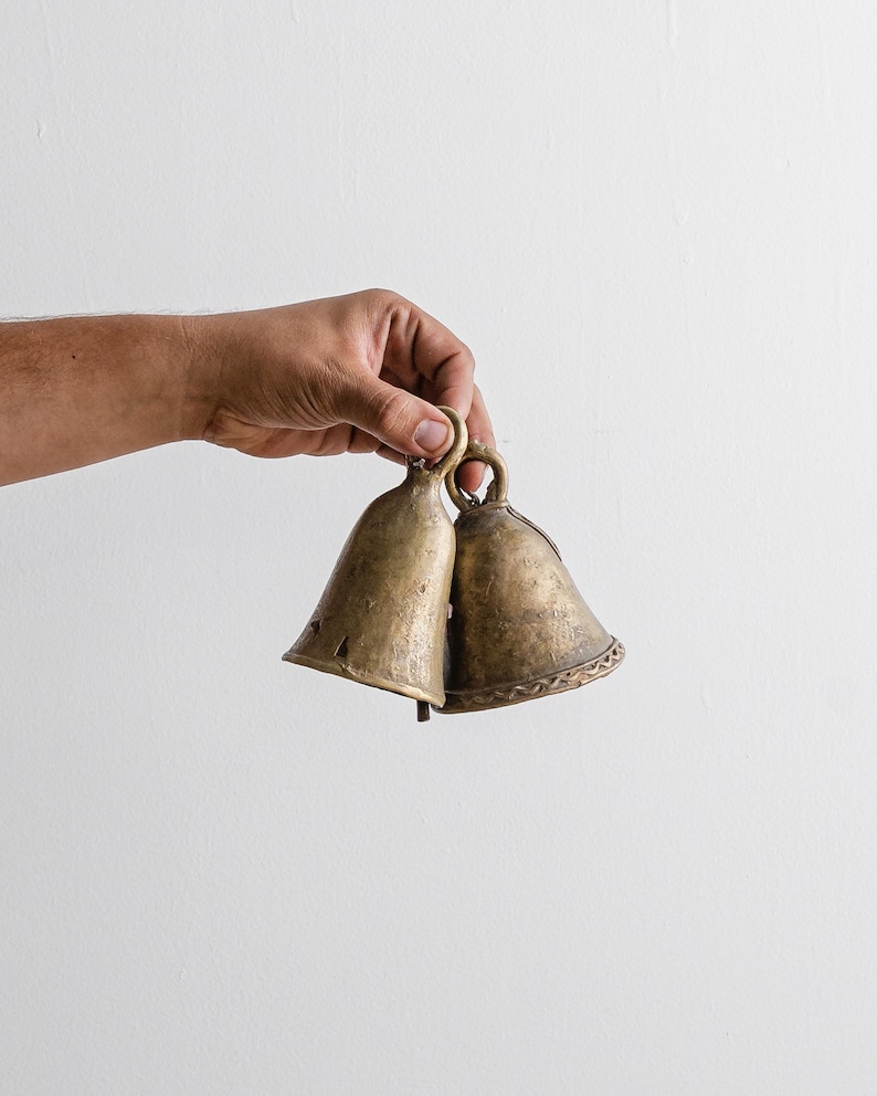 Small Antique African Cow Bell / Brass Bell / Christmas Jingle Bell ...