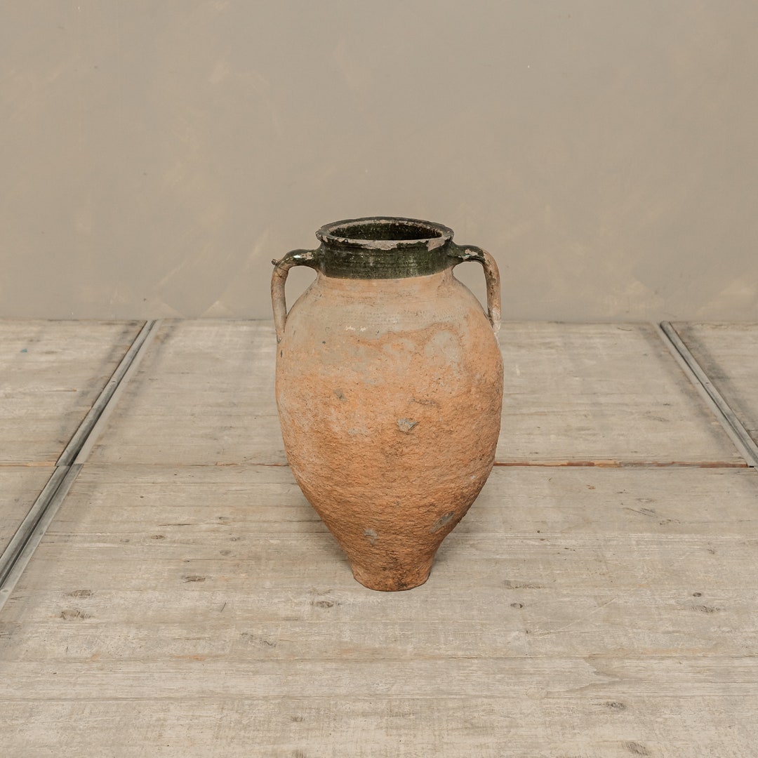 Antique Large Turkish Amphora Pot Green Glaze 24" Tall (free Shipping ...
