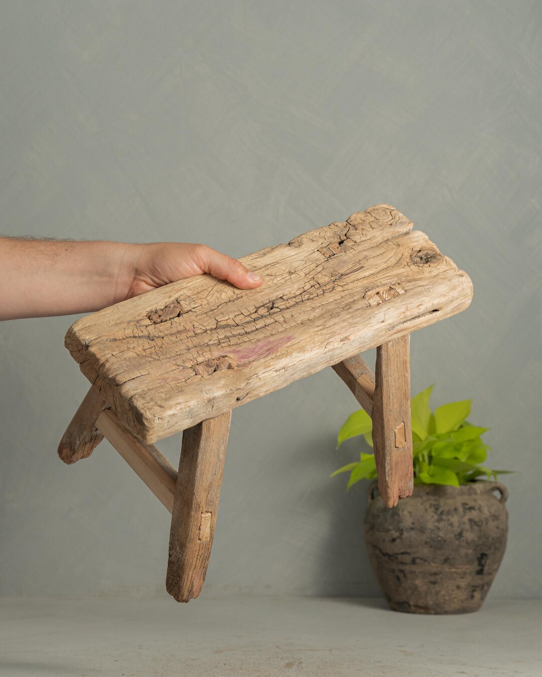 Vintage Elm Small Rustic Stool {T3} (free Shipping) - Etsy