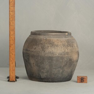 Vintage Clay Pot Black and Grey Large / Medium (free Shipping) - Etsy