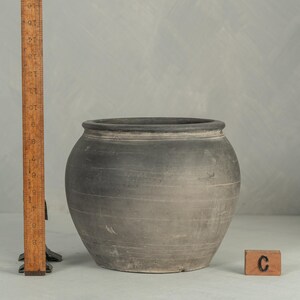 Vintage Clay Pot Black and Grey Large / Medium free Shipping - Etsy