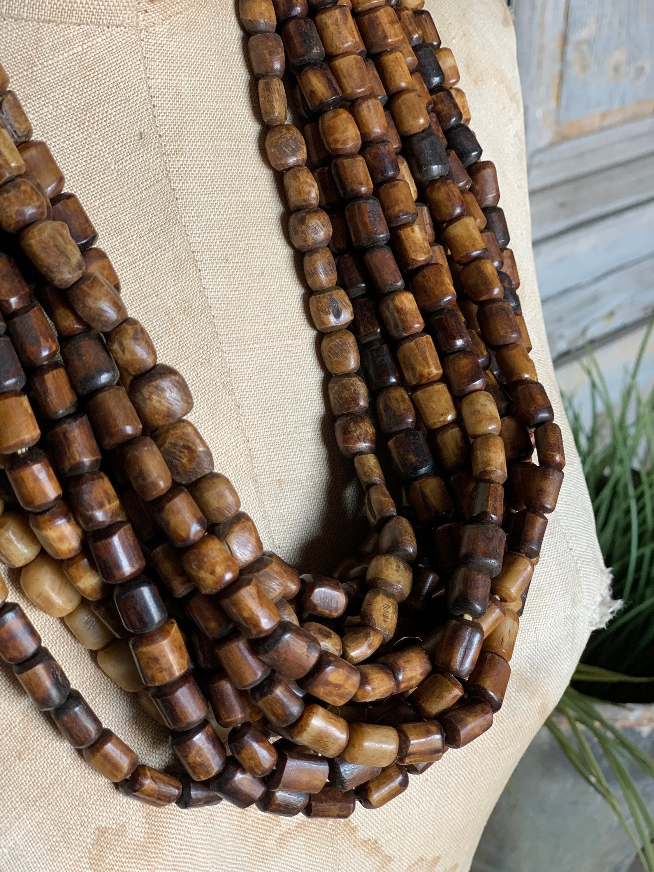 Pair of African Wooden Bead Strands (Free Shipping)
