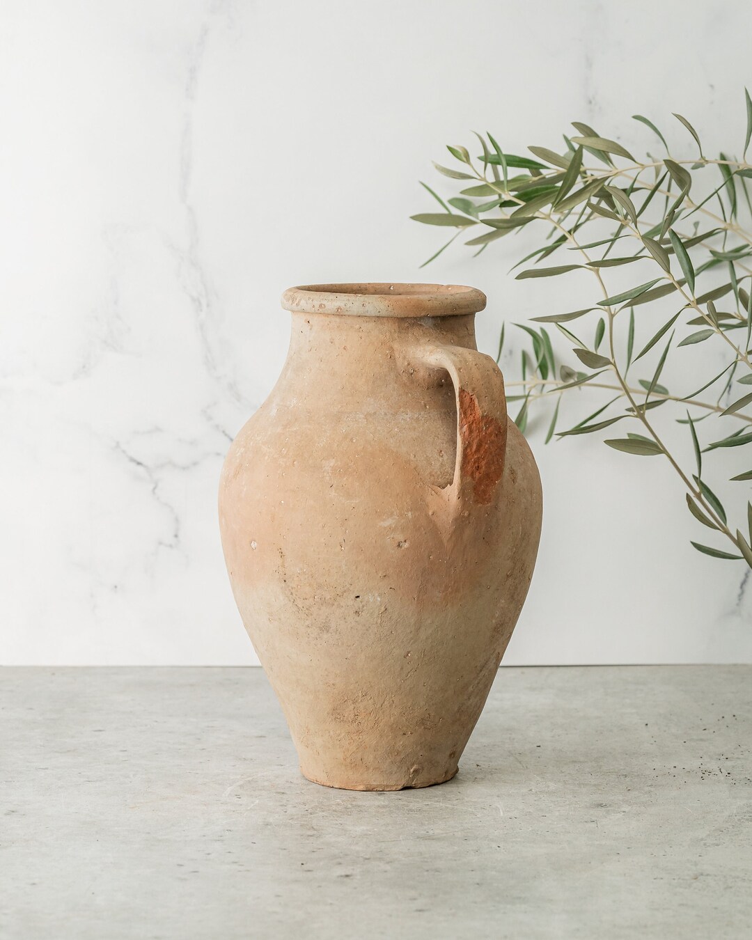 Vintage Turkish Olive Jar Antique Vessel Rustic Pottery for Plants XS ...