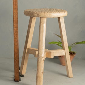 Vintage Reclaimed Elm Round Stool {R5} (free Shipping) - Etsy