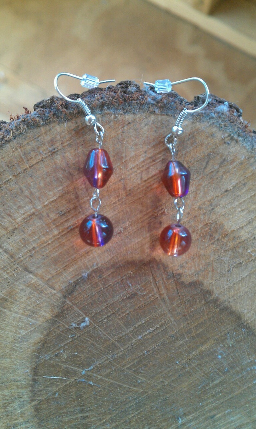 Acrylic Round and Bicone Earrings - Etsy 日本