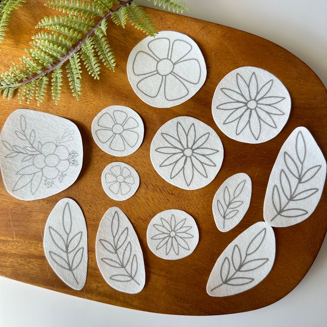 Flowers and Leaves Stick & Stitch DIY Embroidery Patterns for Clothes ...
