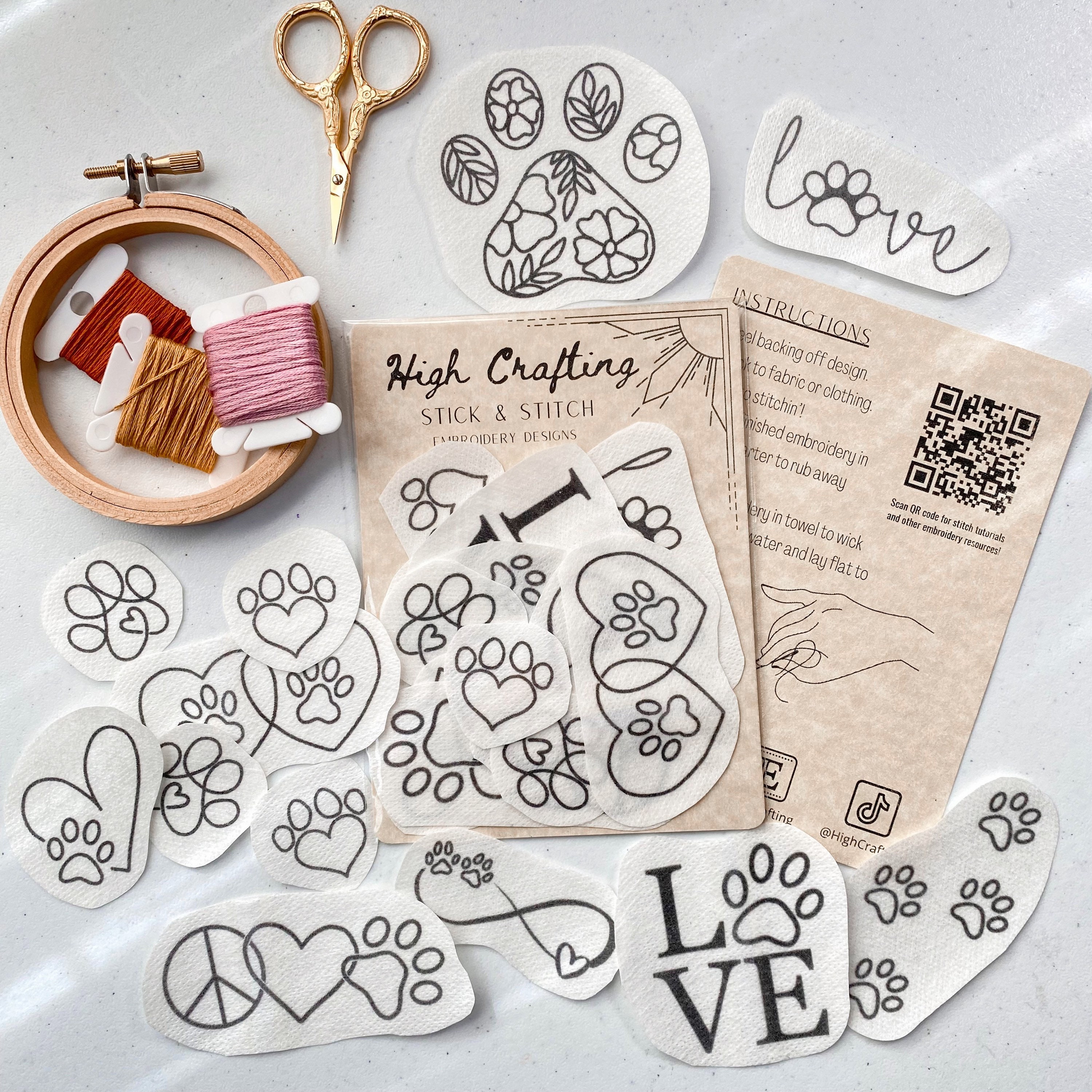 Choose Any Three Stick & Stitch DIY Embroidery Patterns for Clothes ...