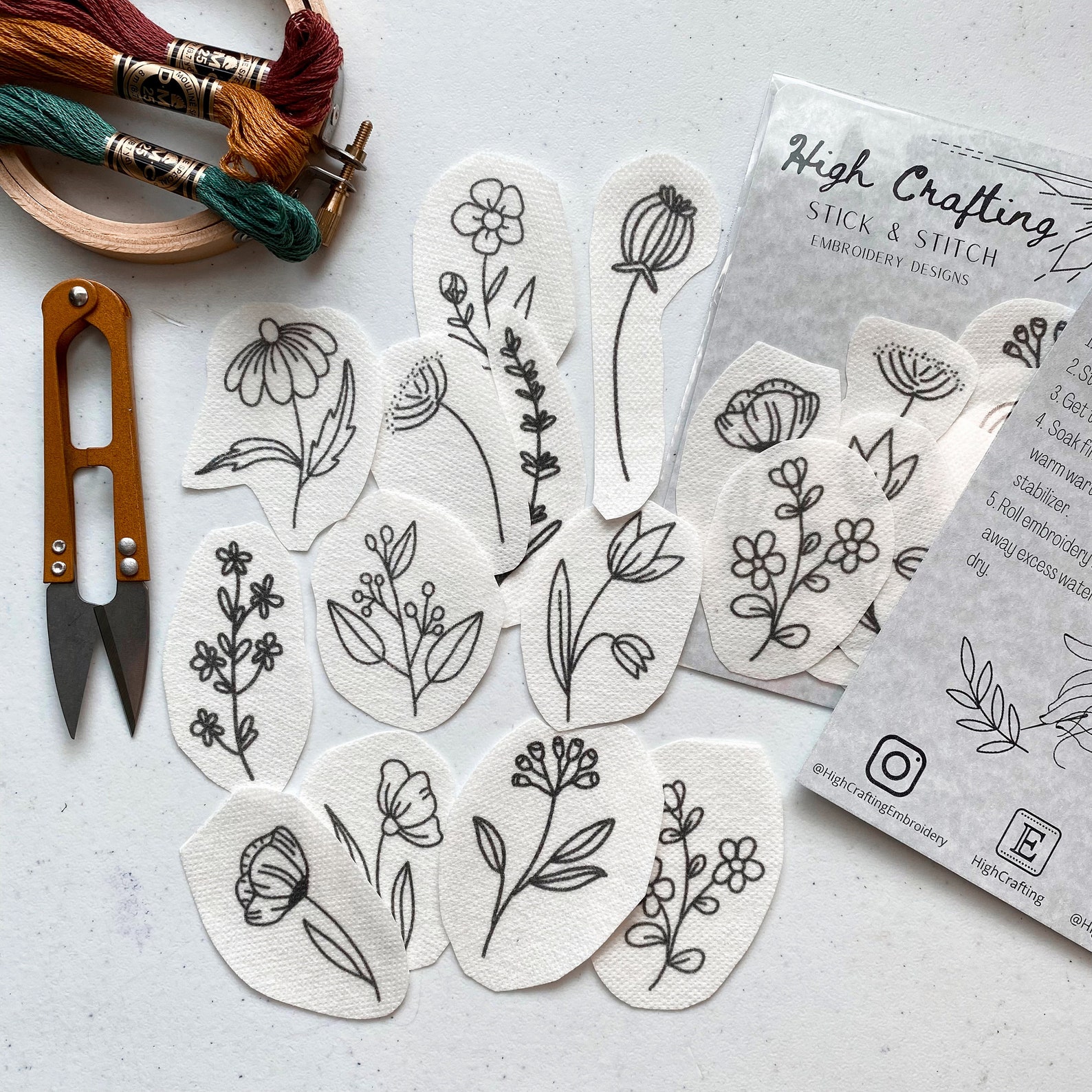 Stick & Stitch DIY Embroidery Pattern Bundle Pack 2 Packs - Etsy