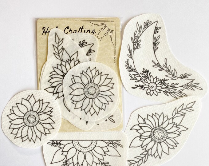 Flowers and Leaves Stick & Stitch DIY Embroidery Patterns for - Etsy