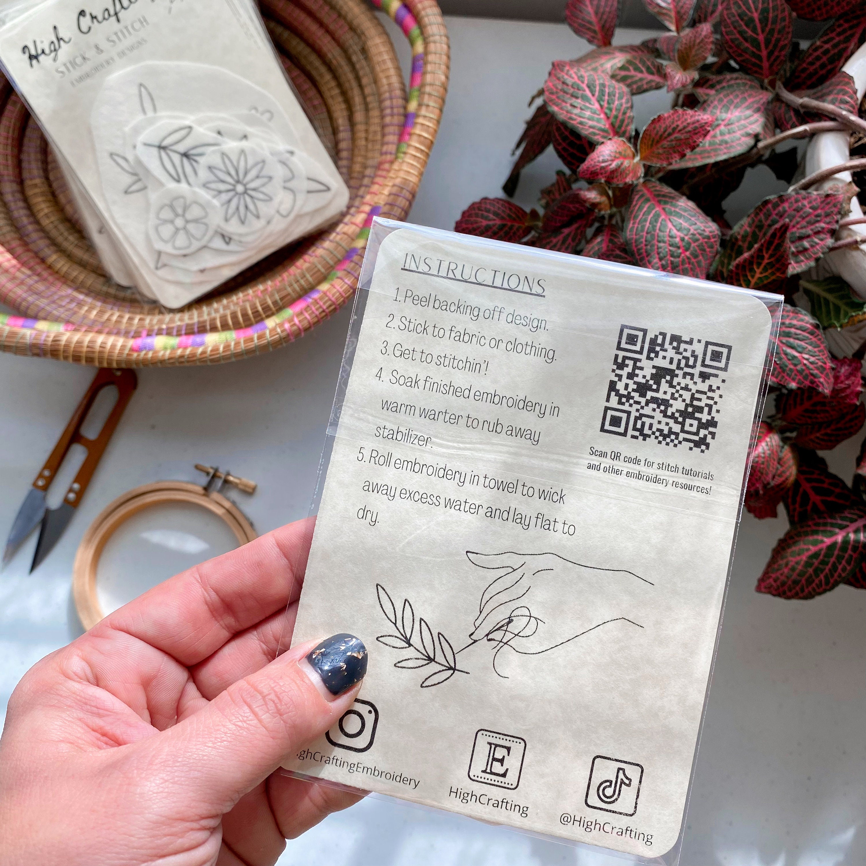 Flowers and Leaves Stick & Stitch DIY Embroidery Patterns for - Etsy