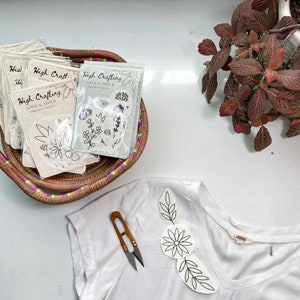 Flowers and Leaves Stick & Stitch DIY Embroidery Patterns for | Etsy