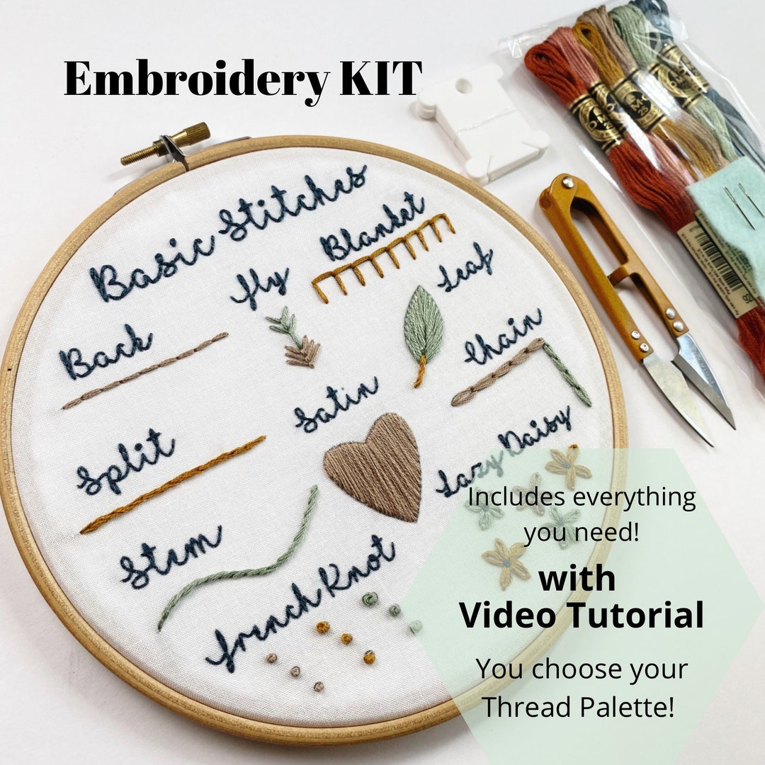 Basic Stitch Sampler DIY Embroidery Kit for Beginners Learn - Etsy