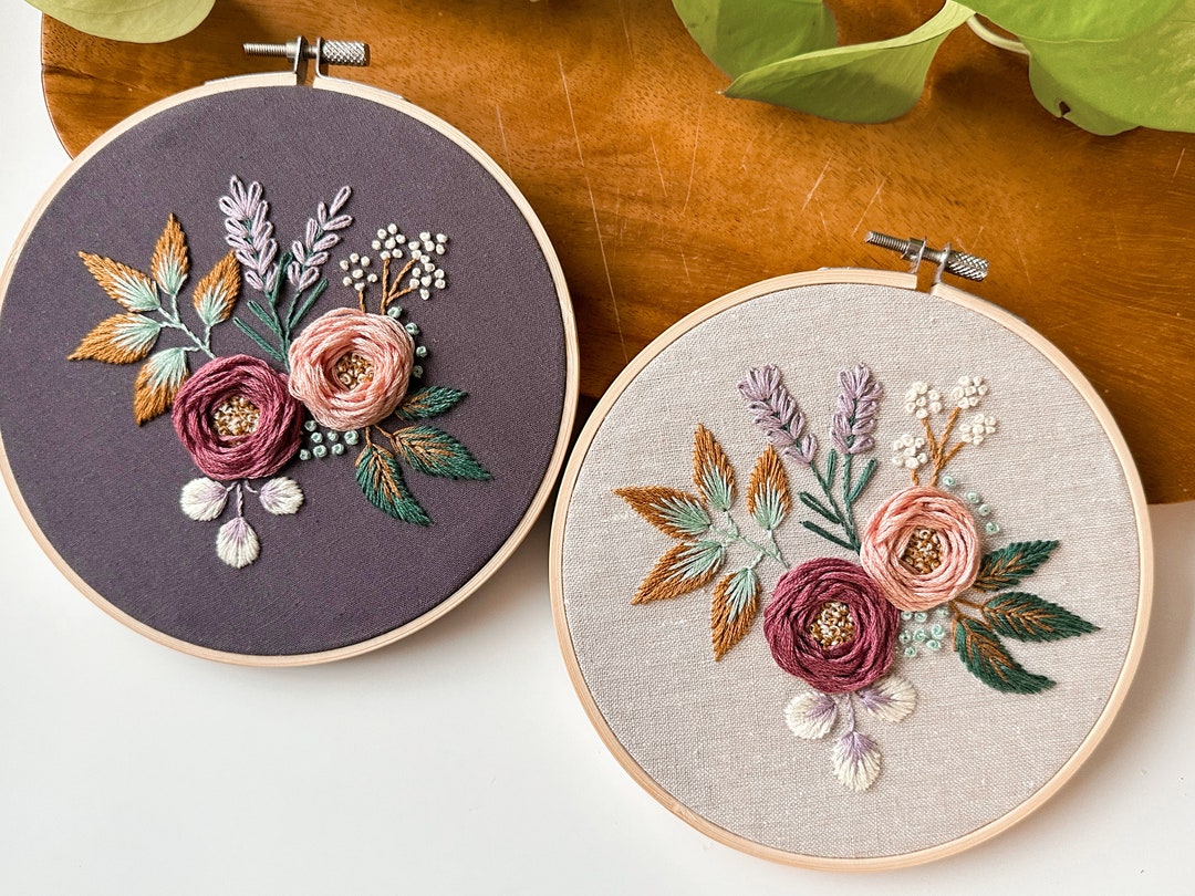 Dreamy Florals Embroidery Pattern - PDF Download With Video Tutorial - Etsy