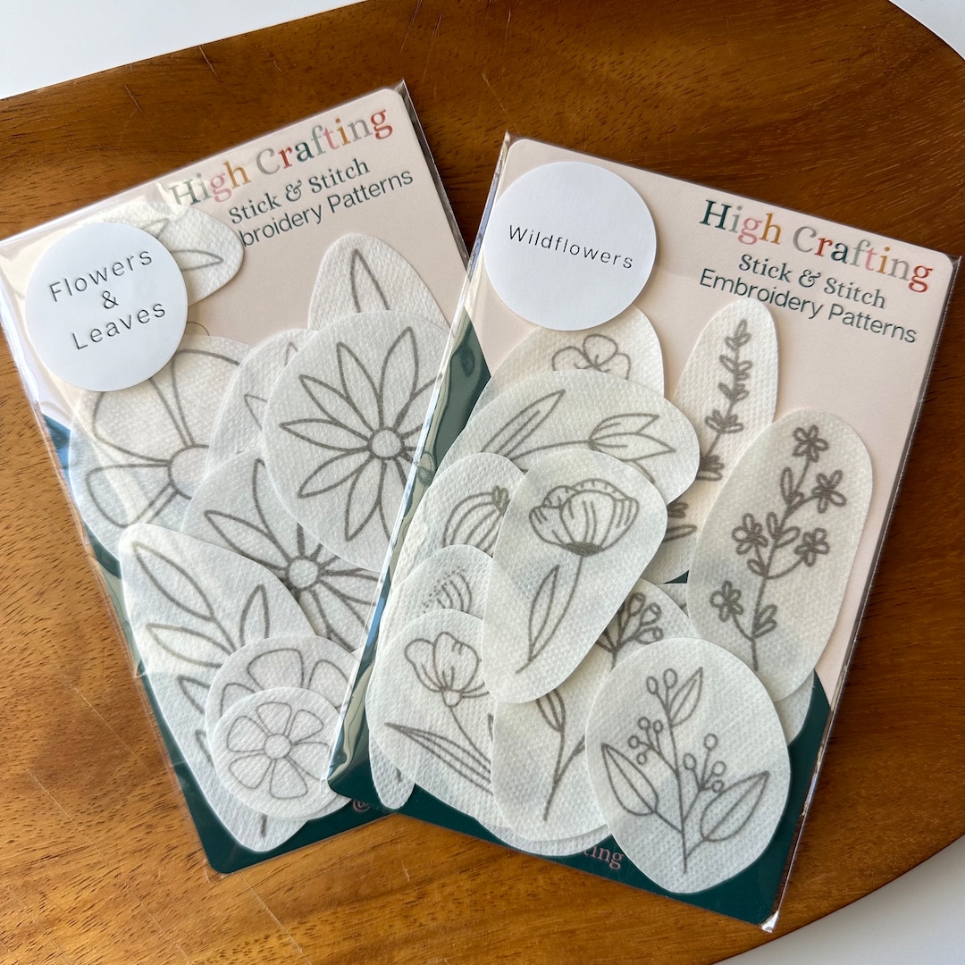 Stick & Stitch DIY Embroidery Pattern Bundle Pack (2 Packs), for ...