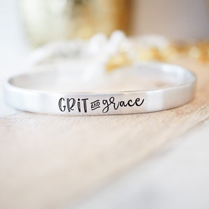 Grit and Grace Cuff Bracelet Entrepreneur Jewelry Gifts for Her Gifts ...