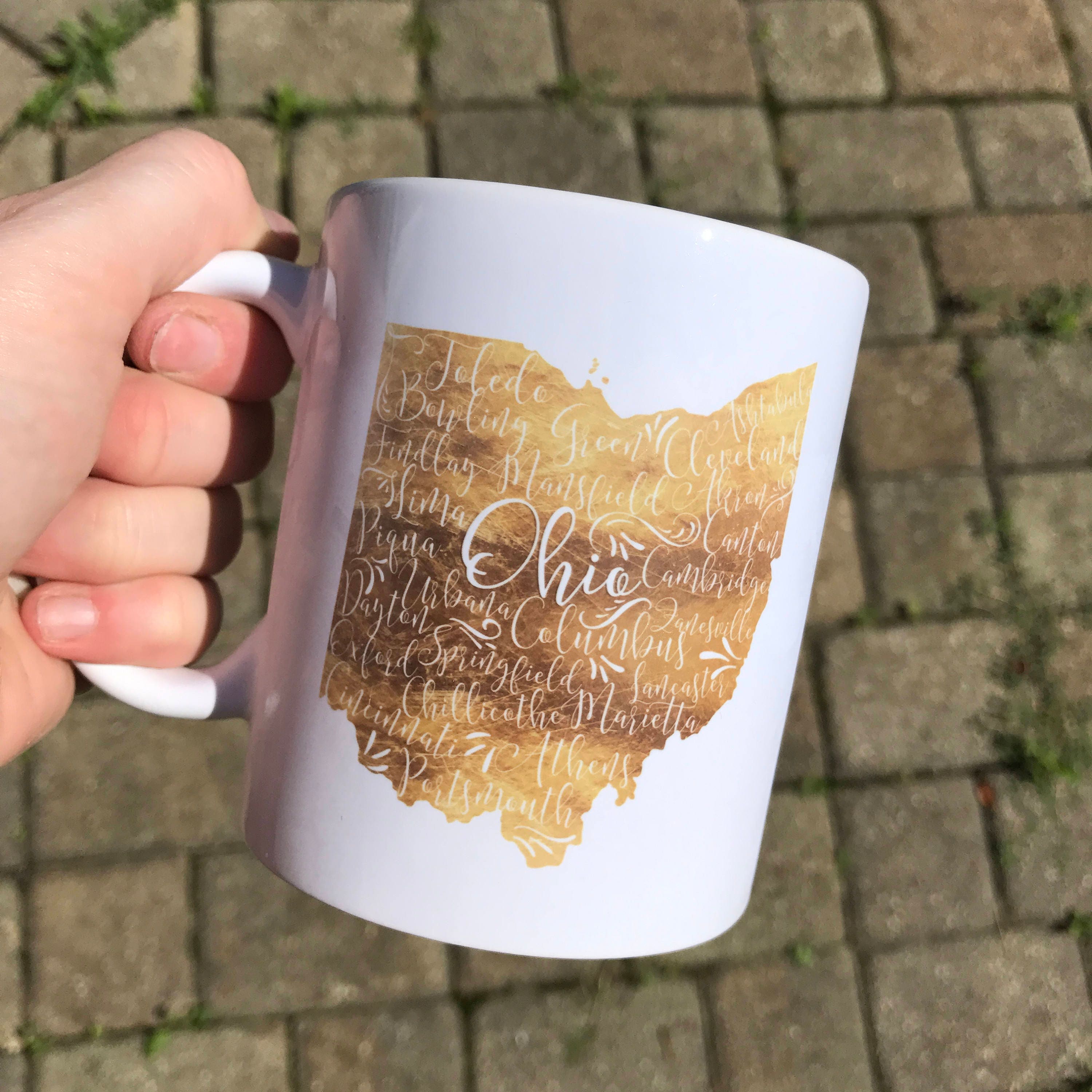 Gold Script Ohio Cities Mug - Dishwasher Safe - On Sale - Ready to Ship ...