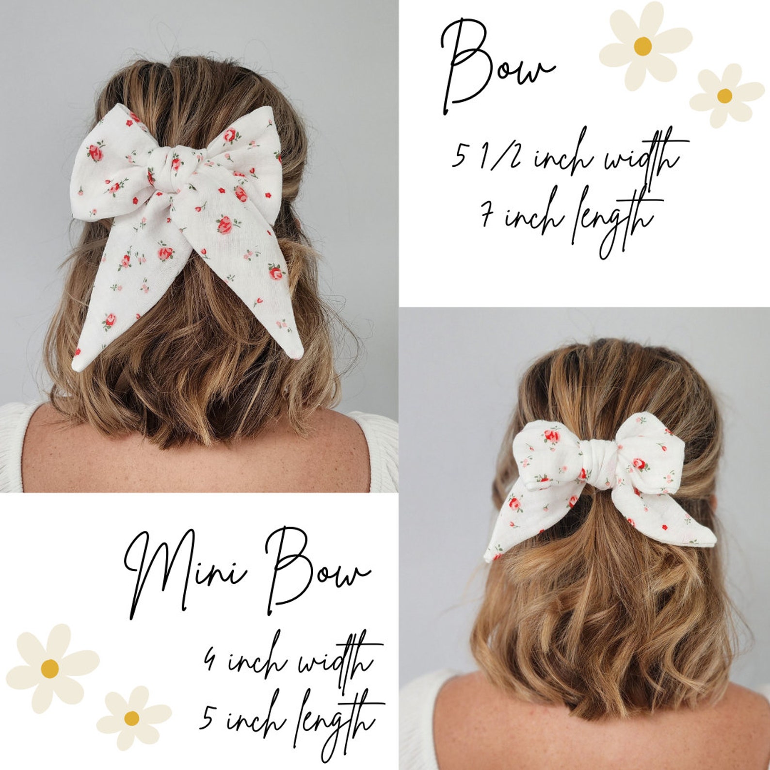 The Poppy Bow - Handmade Bow Clip - Hair Bow - Floral Bow - Handmade ...