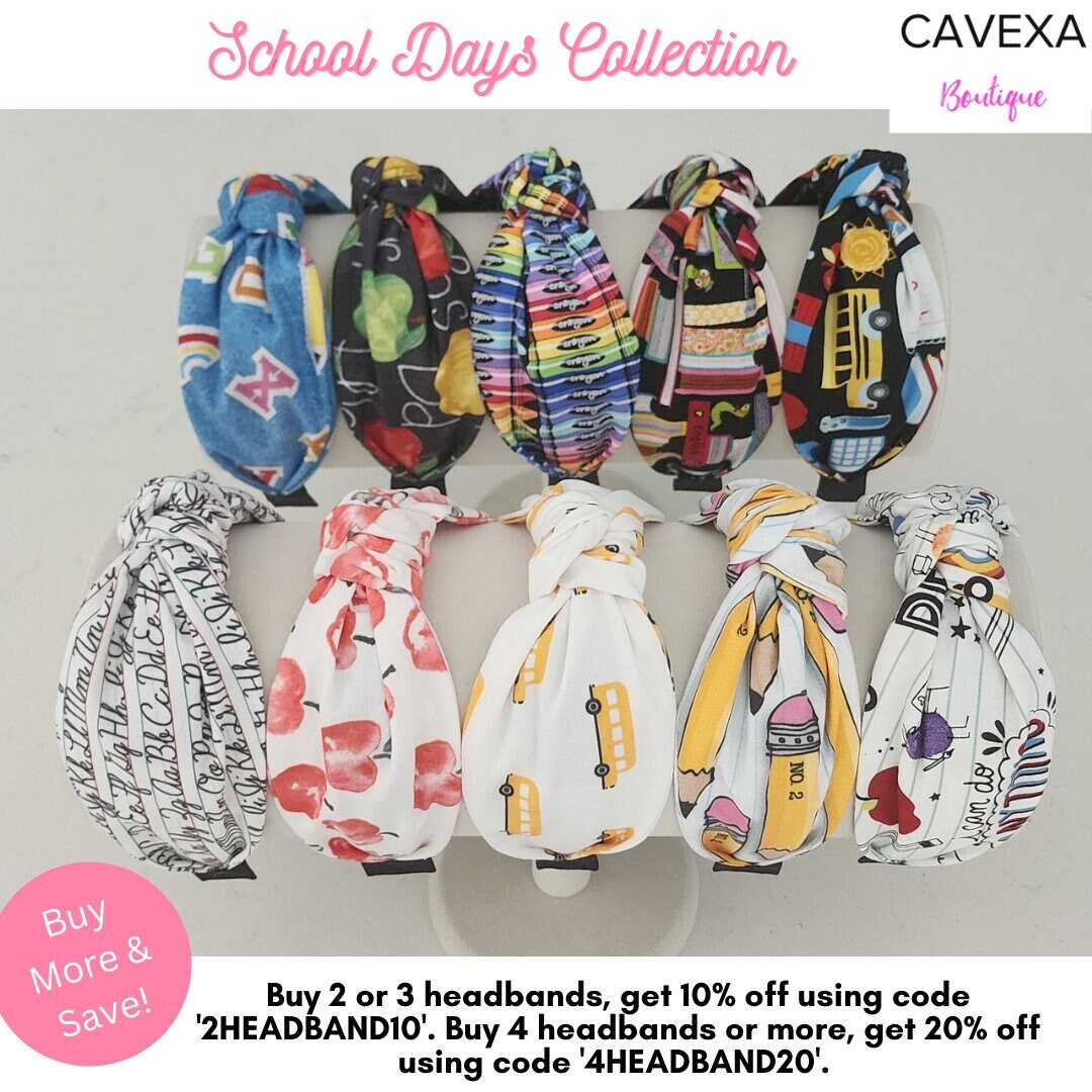 The School Days Collection - Knotted Headband, Teacher Headband, Back ...