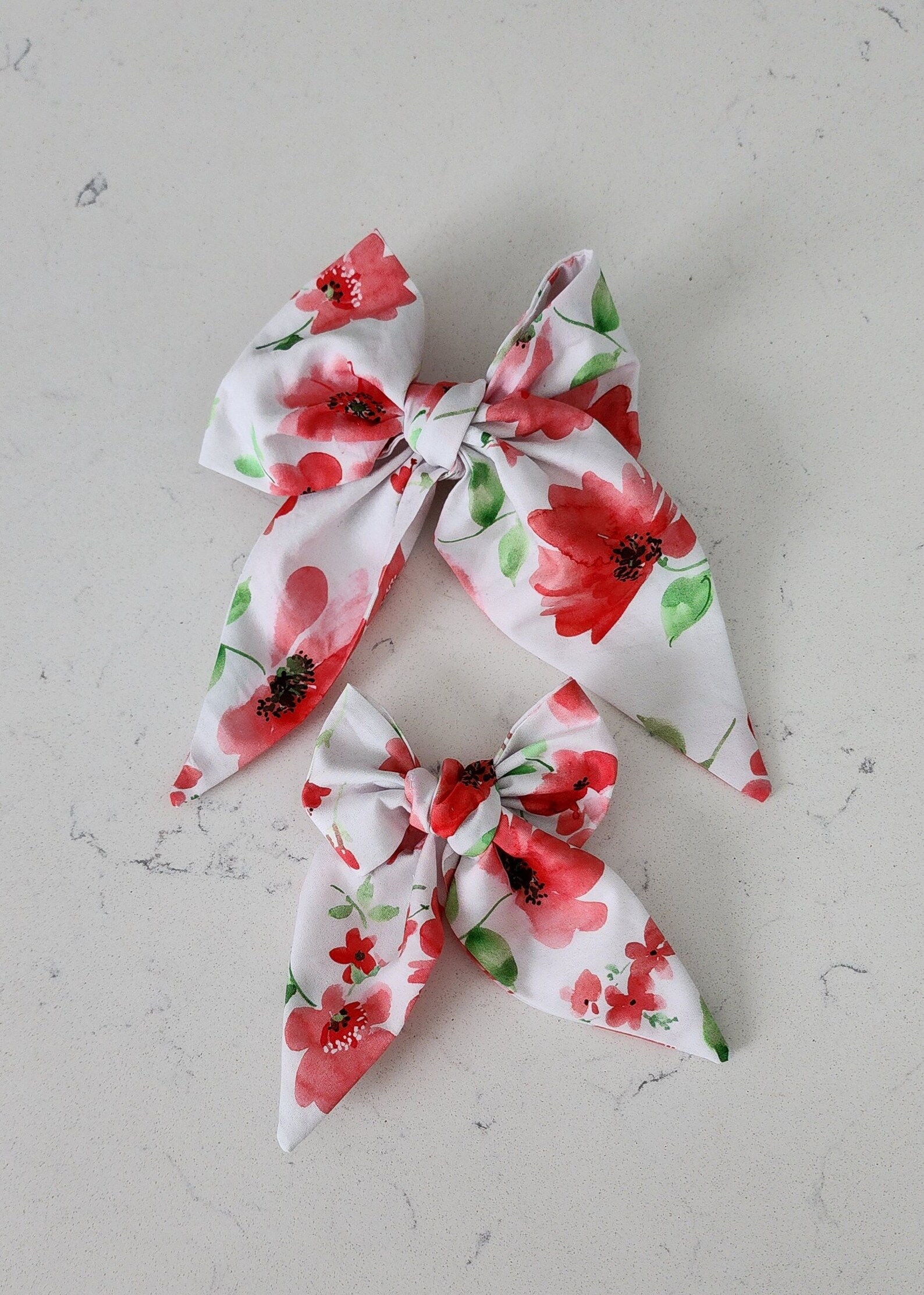 The Poppy Bow - Handmade Bow Clip - Hair Bow - Floral Bow - Handmade ...