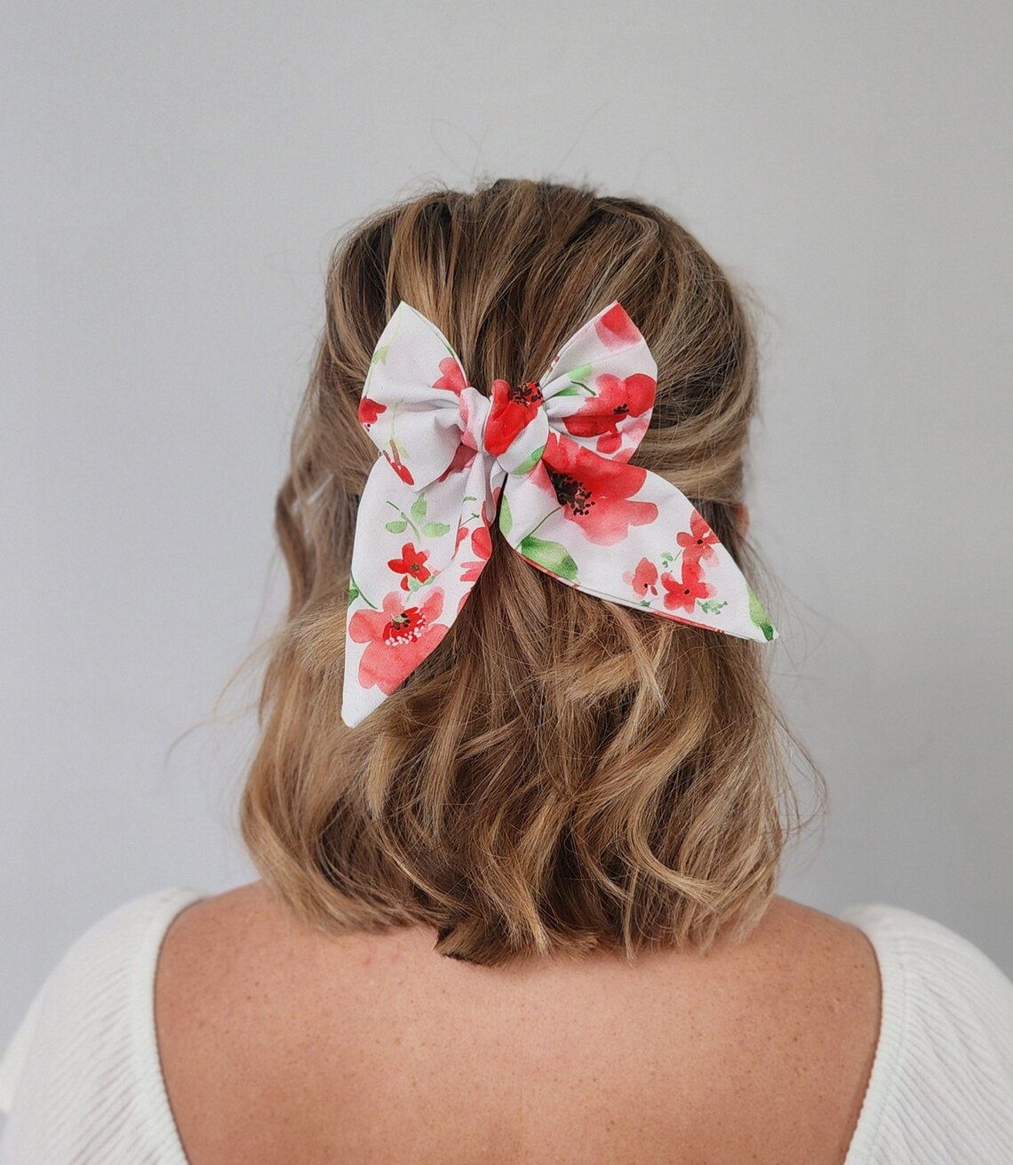 The Poppy Bow - Handmade Bow Clip - Hair Bow - Floral Bow - Handmade ...